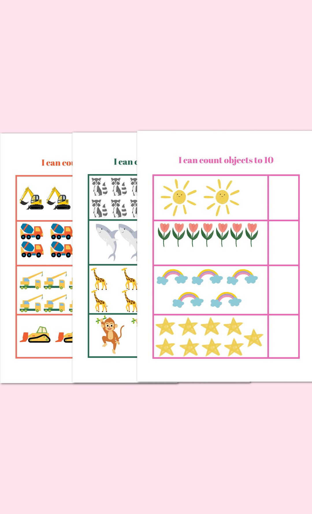 Preschool Counting and Number Worksheets, Printable Maths Resources for ...
