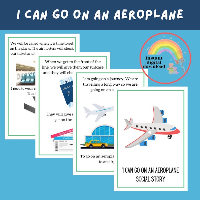 Aeroplane Social Story, Travelling on a Plane, Airplane Social Story ...