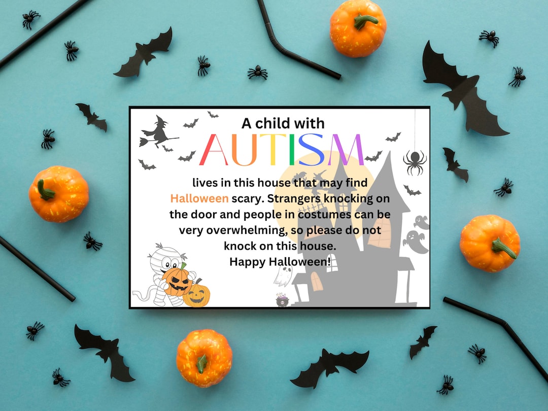 Halloween Door Sign, Trick or Treat Sign, Autism Friendly Halloween ...