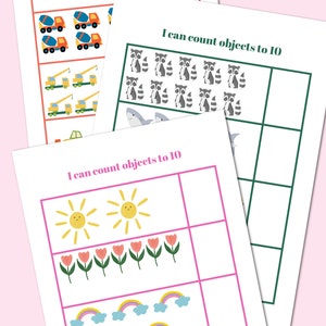 Preschool Counting and Number Worksheets, Printable Maths Resources for ...