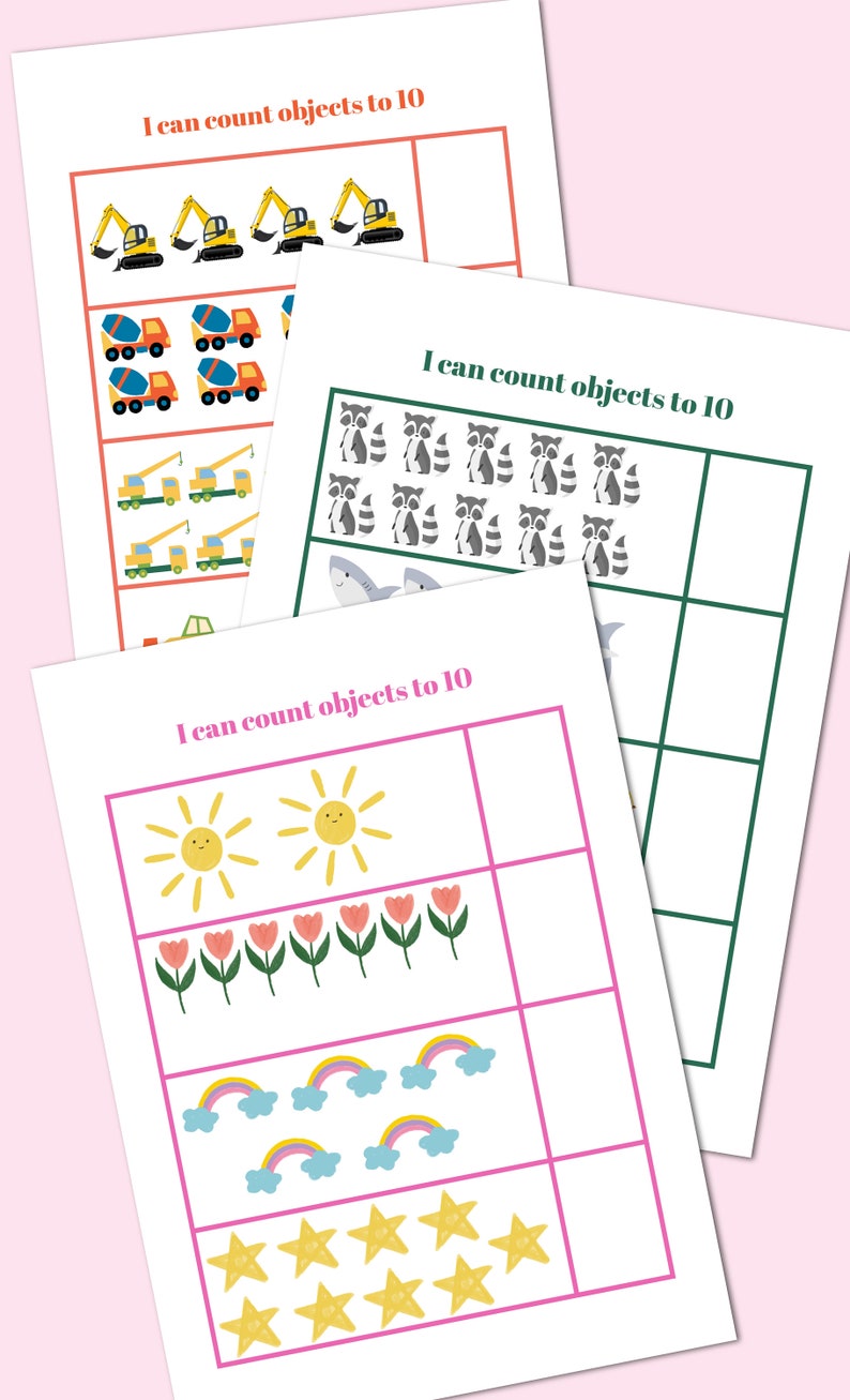 Preschool Counting and Number Worksheets, Printable Maths Resources for ...