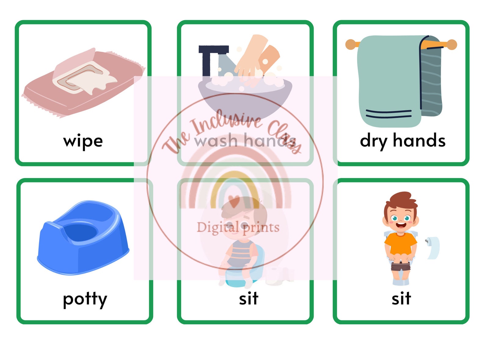 Potty Training Visual Flashcards, Toddler Toilet Training Aids, Visual ...