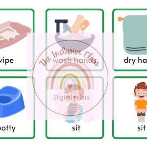 Potty Training Visual Flashcards, Toddler Toilet Training Aids, Visual ...