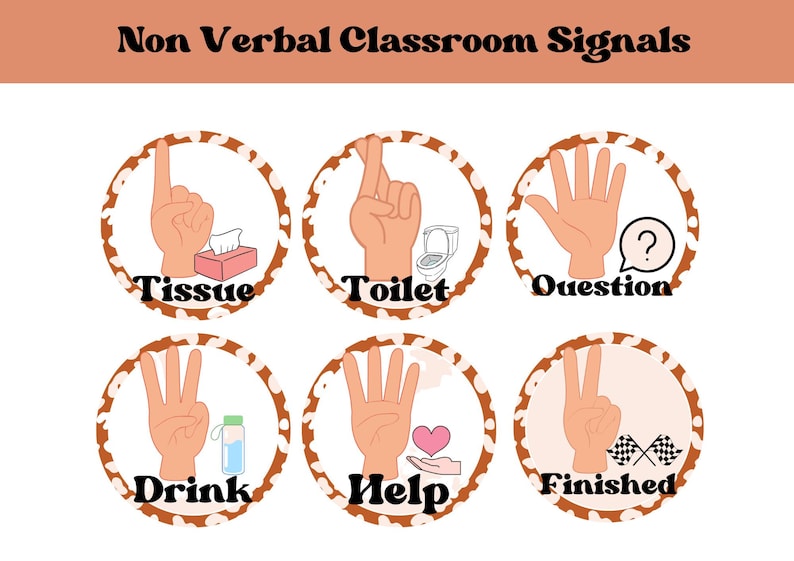 Classroom Hand Signals, Non-verbal Communication for the Classroom ...