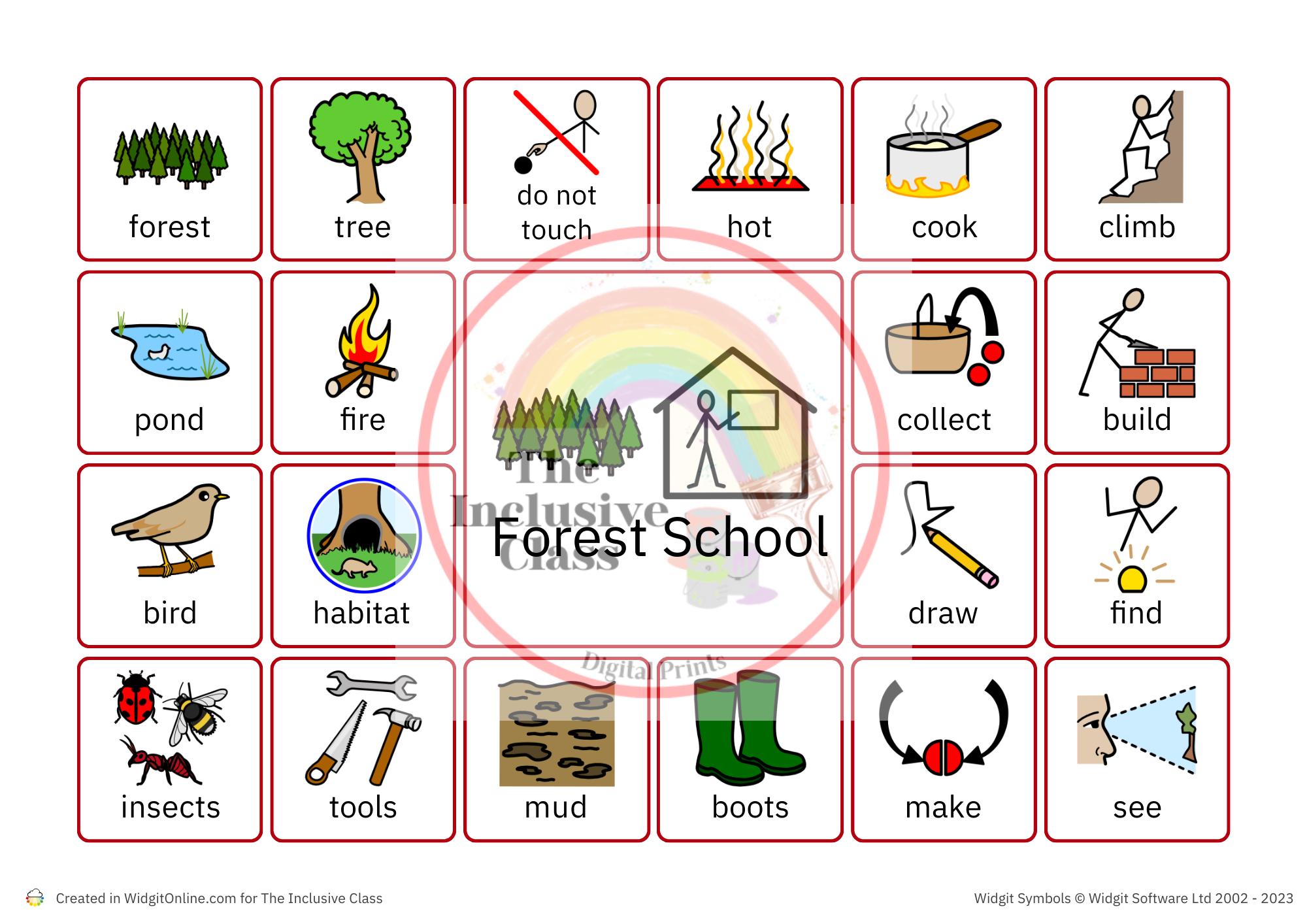 Forest School Communication Mat, Self Care Visual Aids, Communication ...