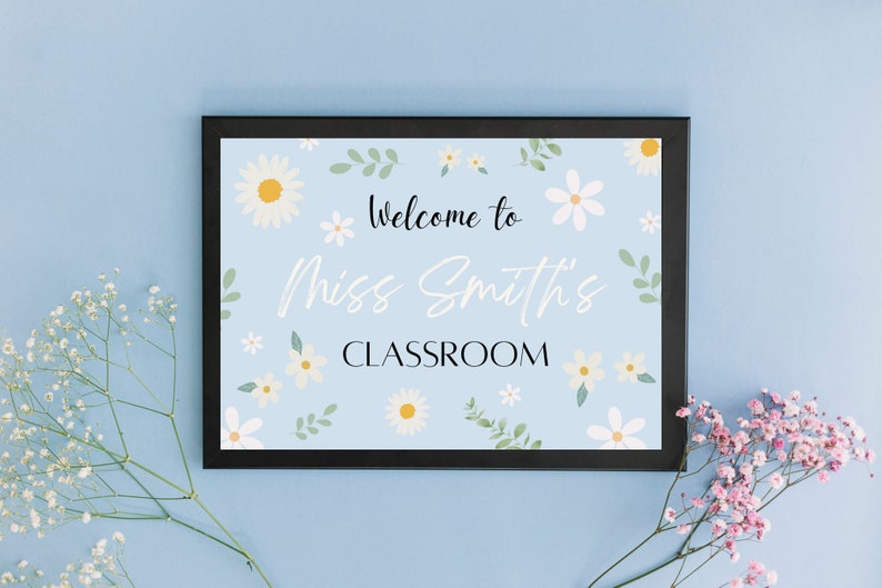 Editable Personalised Classroom Welcome Sign, Kindergarten Boho ...