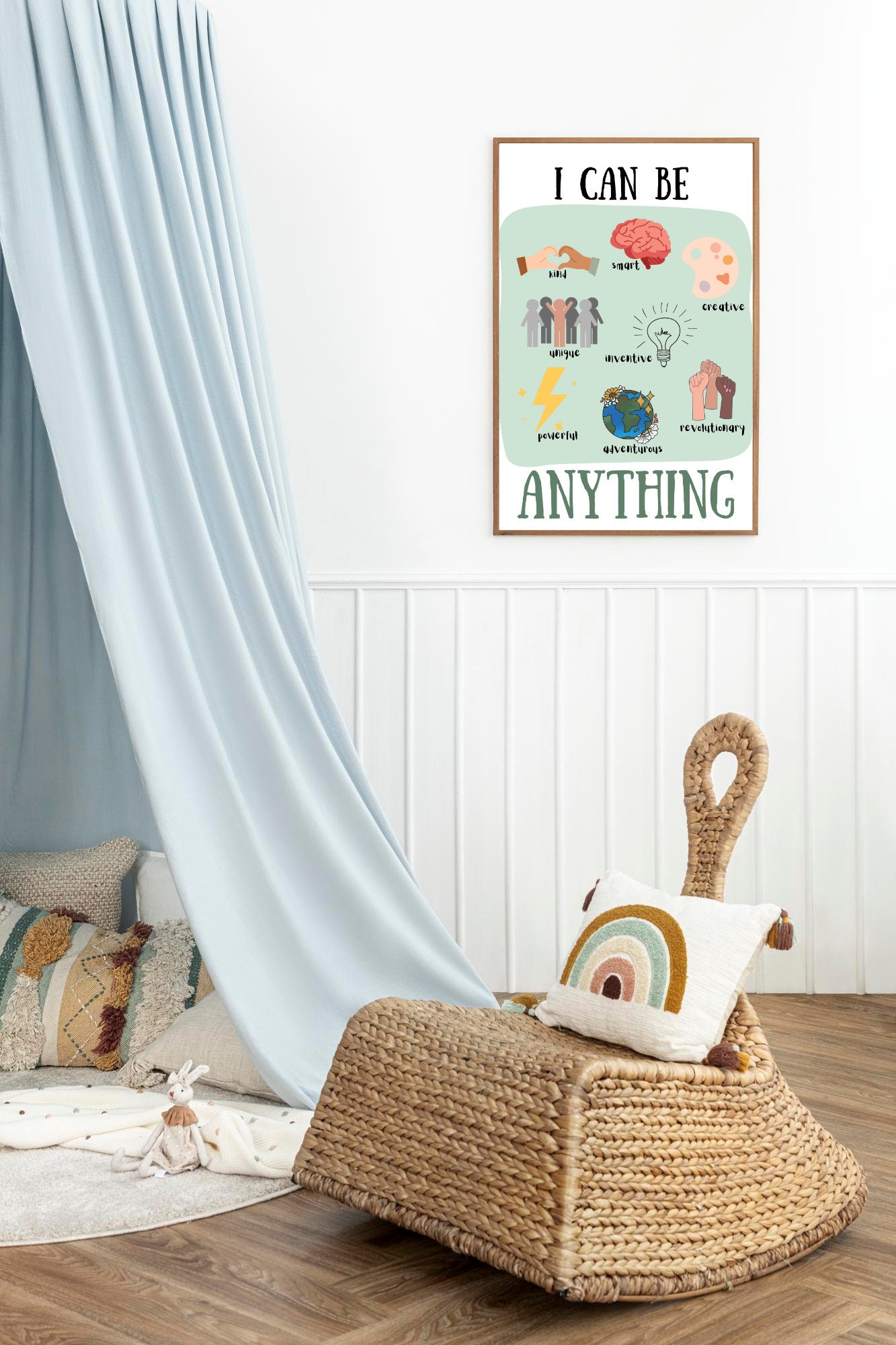 I Can Be Anything Motivational Wall Art, Children's Empowerment Poster ...