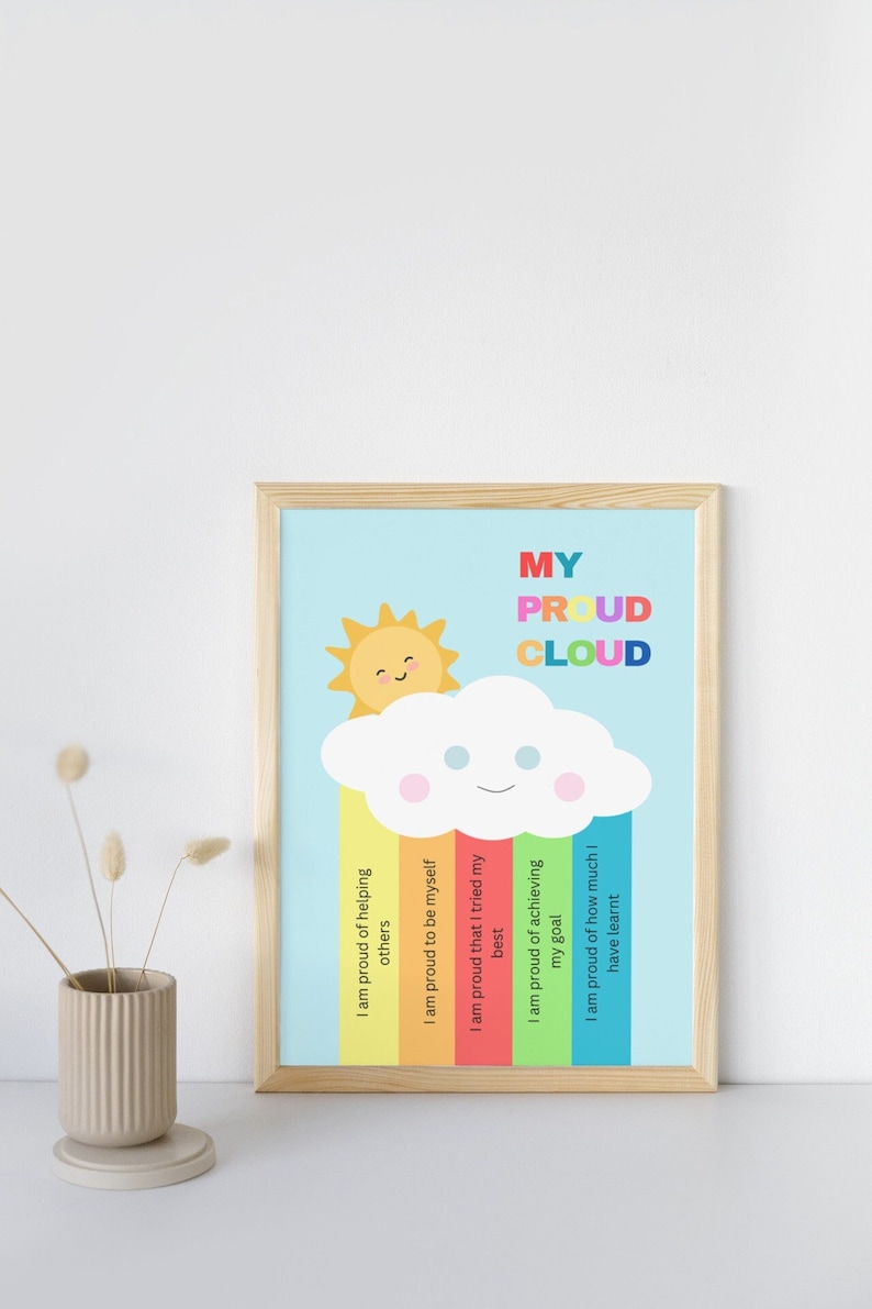 Proud Cloud Classroom Print, Emotion Recognition, Preschool Prints ...