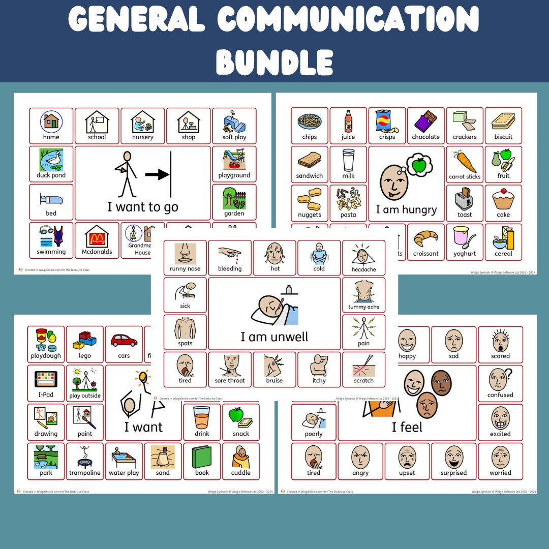 Communication Board Bundle, Visual Aids, Communication Board, Non ...