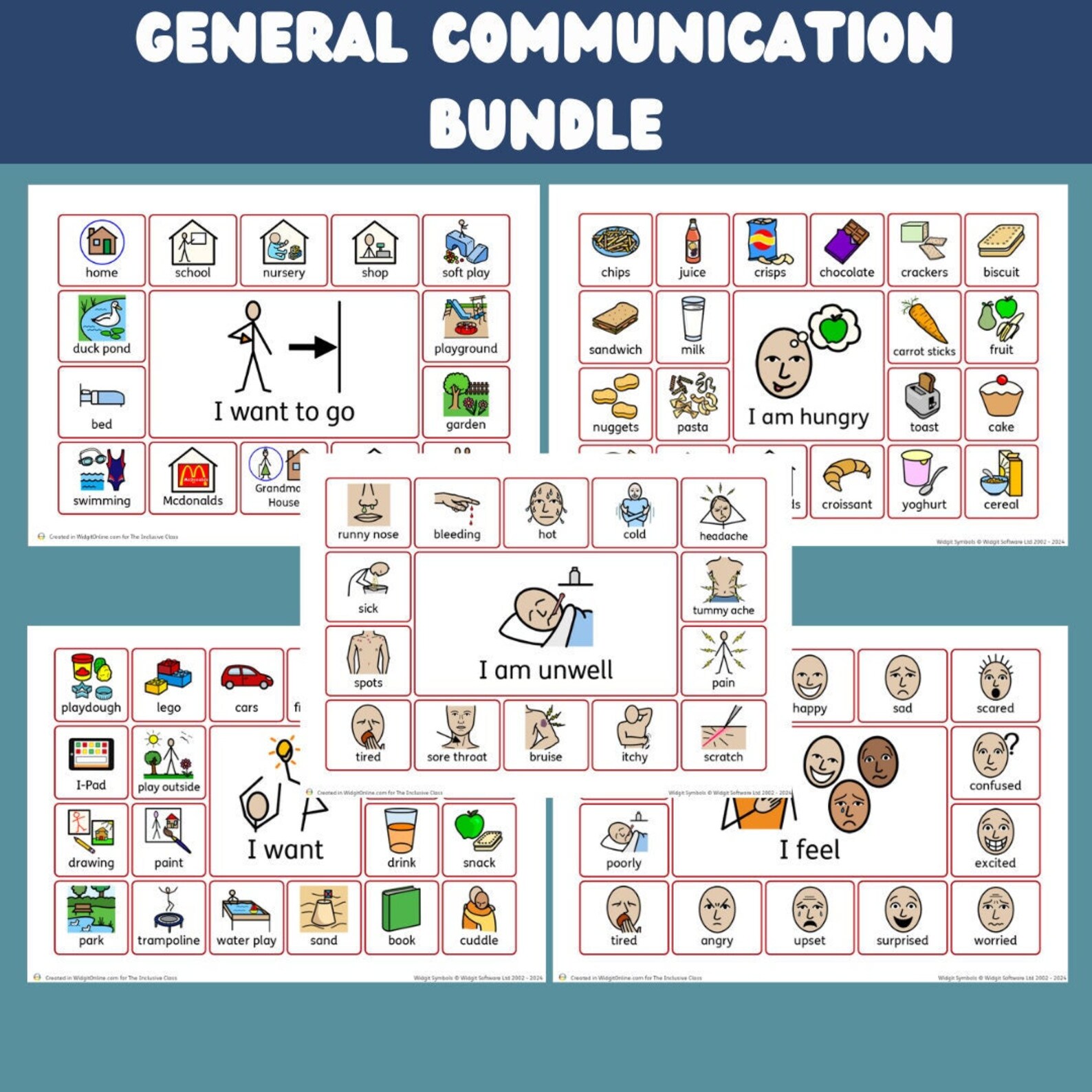 Communication Board Bundle, Visual Aids, Communication Board, Non ...