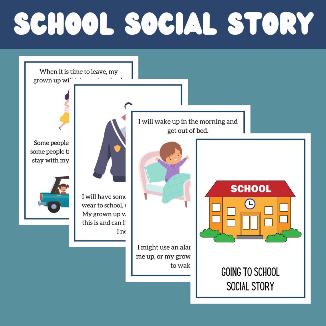 Going to School Social Story, Social Skills Stories Kids School ...