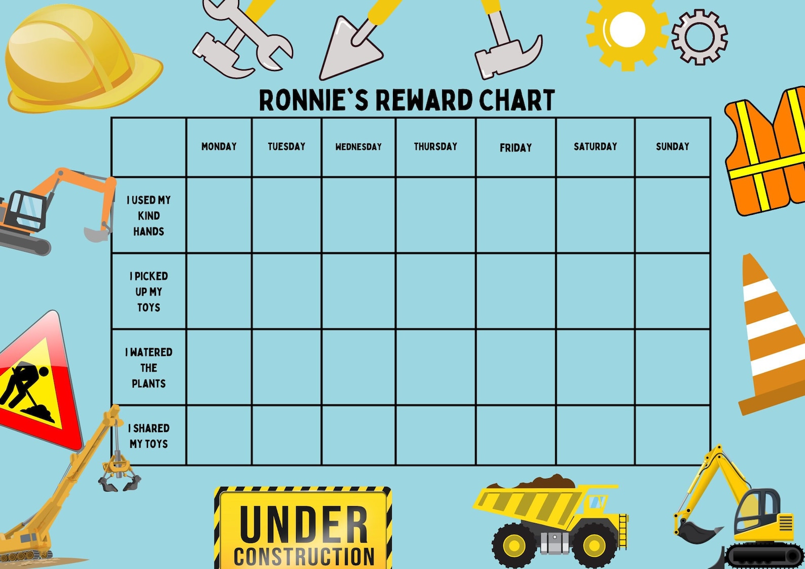 Personalised Behaviour Reward Chart,customisable Reward Chart,behaviour ...
