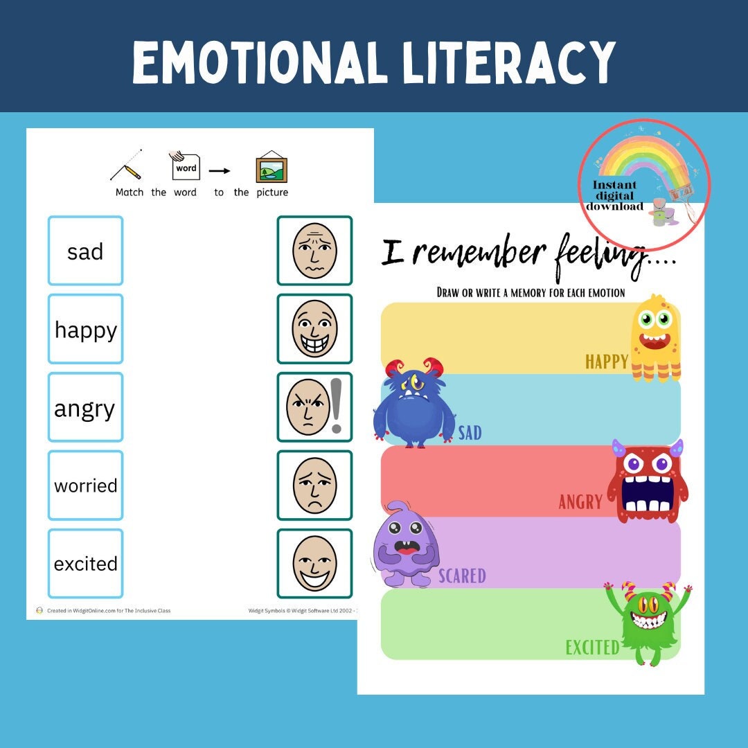 Emotional Literacy Support Activities for Children, Kids Emotional ...