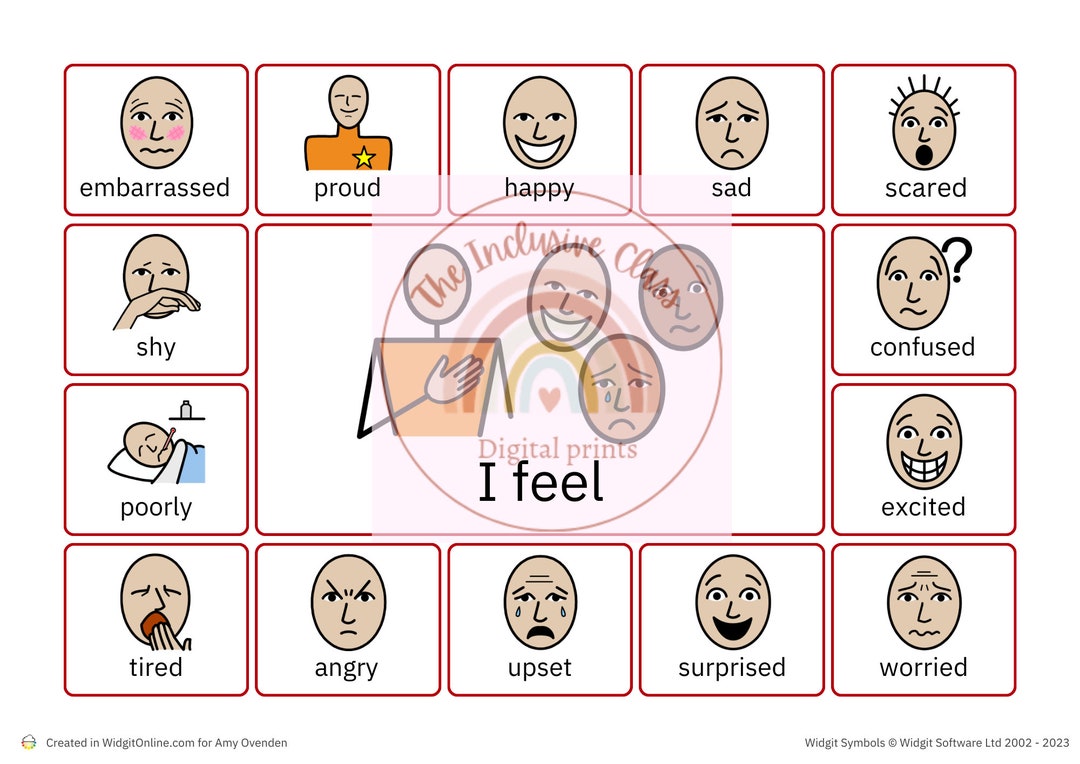 Feelings Board Communication Aid, Non Verbal Communication, ASD Tools ...