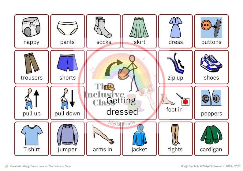 Getting Dressed Communication Aid, Non Verbal Communication, ASD Tools ...