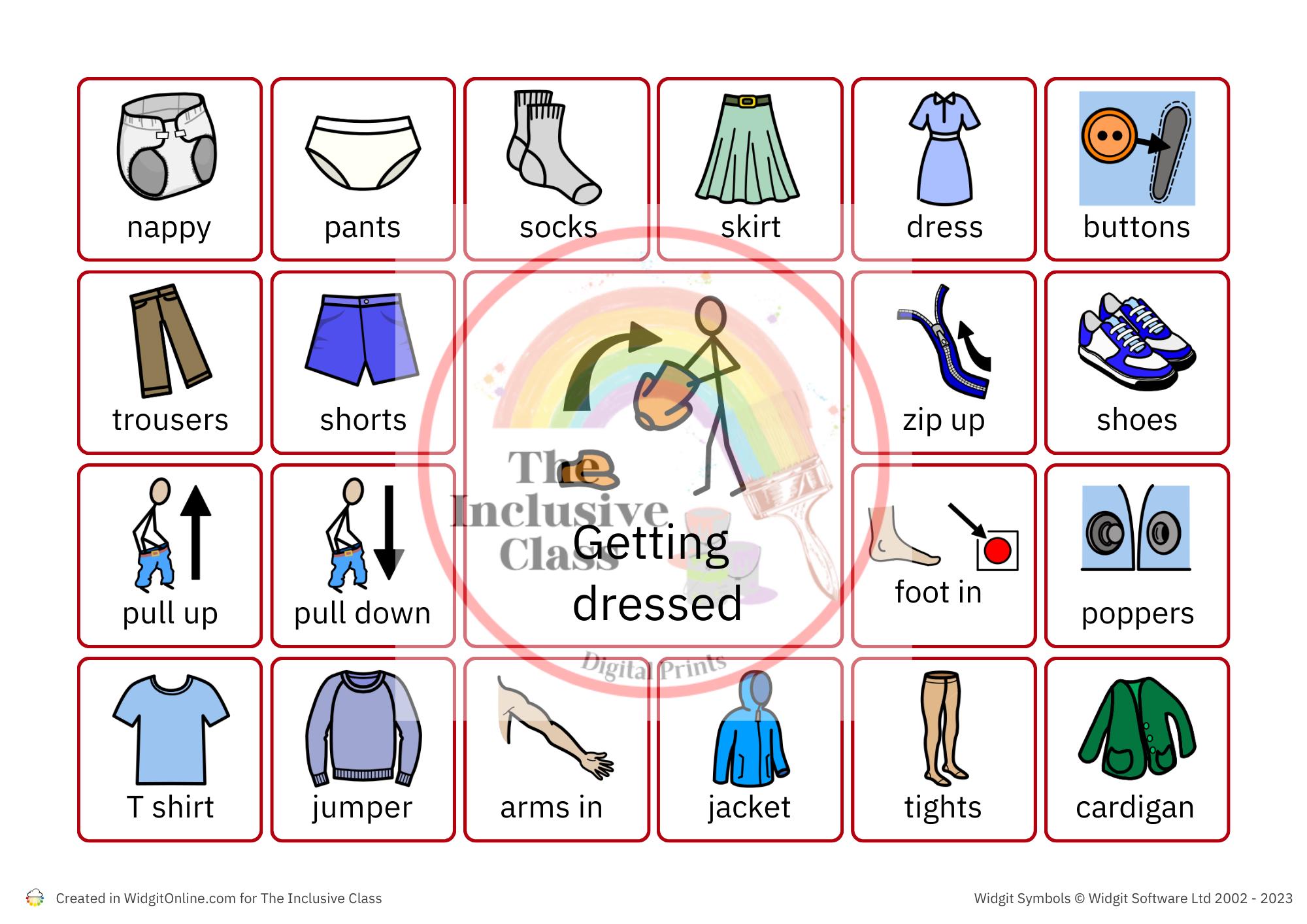 Getting Dressed Communication Aid, Non Verbal Communication, ASD Tools ...