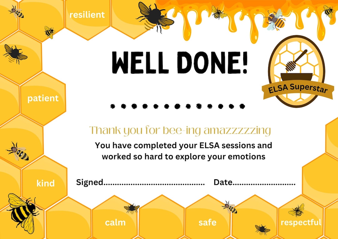 ELSA Completion Certificate, ELSA Support, ELSA Certificate, Childrens ...