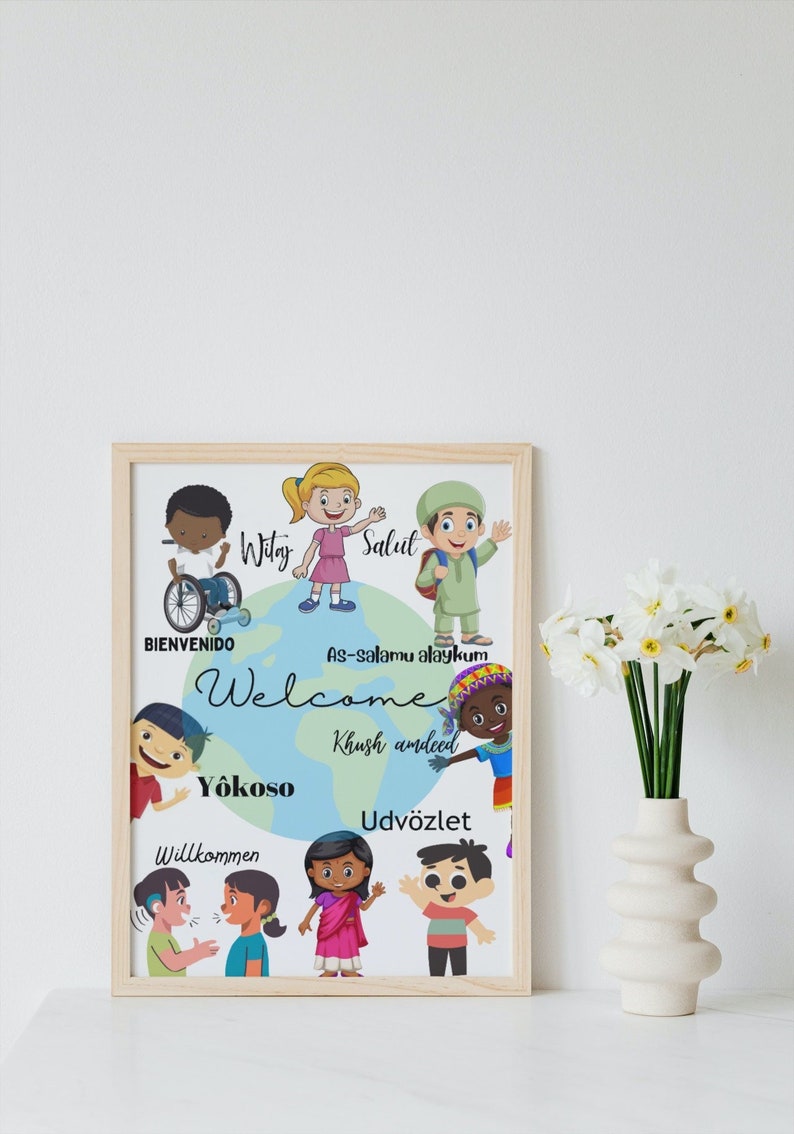 Welcome Classroom Door Sign, Multicultural Class, Diversity, Inclusive ...