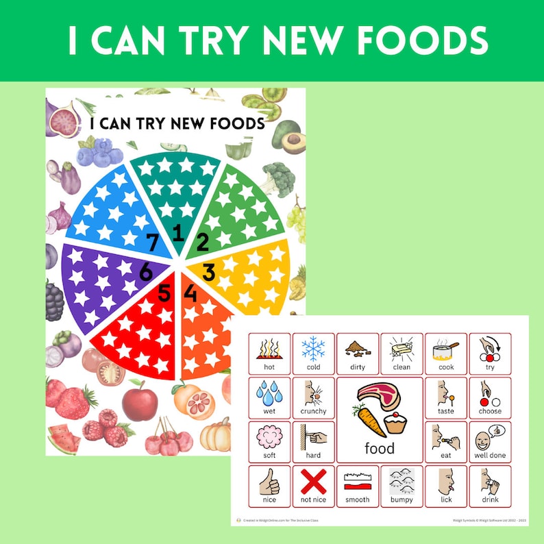 New Foods Reward Chart, I Can Try New Foods, Food Communication Visuals ...
