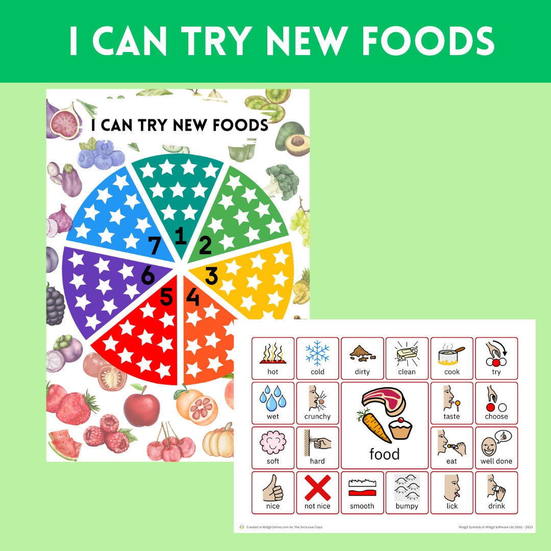 New Foods Reward Chart, I Can Try New Foods, Food Communication Visuals ...