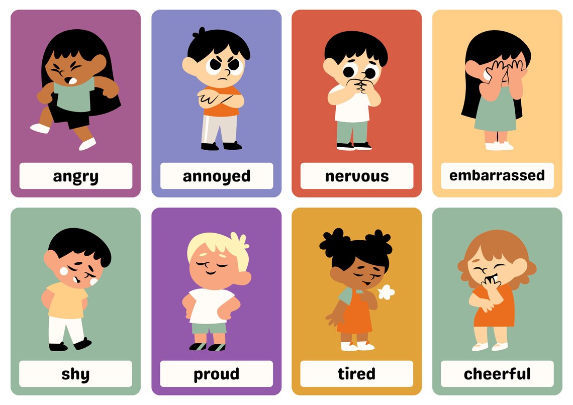 Printable Emotions Flashcards, Emotional Regulation, Feelings Board ...