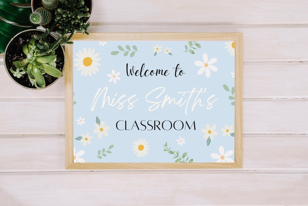 Editable Personalised Classroom Welcome Sign, Kindergarten Boho ...