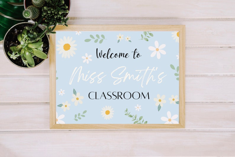 Editable Personalised Classroom Welcome Sign, Kindergarten Boho ...