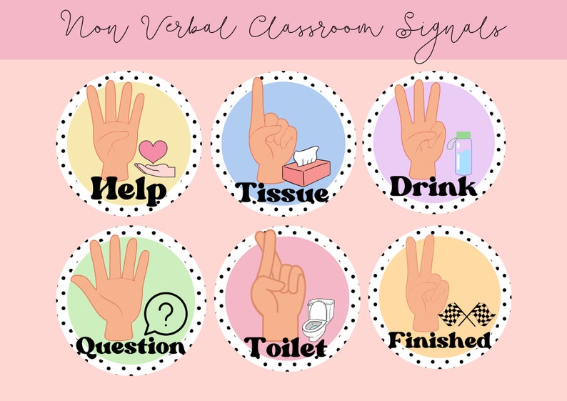 Classroom Hand Signals, Non-verbal Communication for the Classroom ...