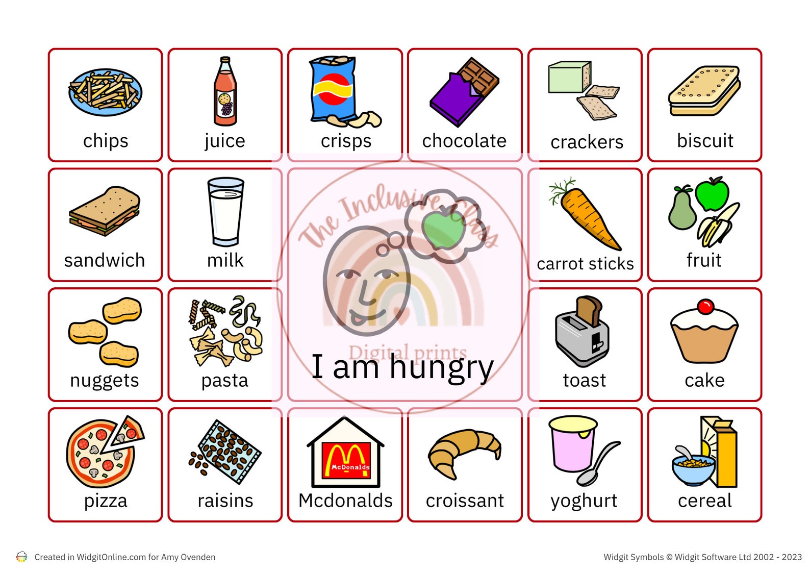 I Am Hungry Communication Board, Non Verbal Visual Aids, Communication ...