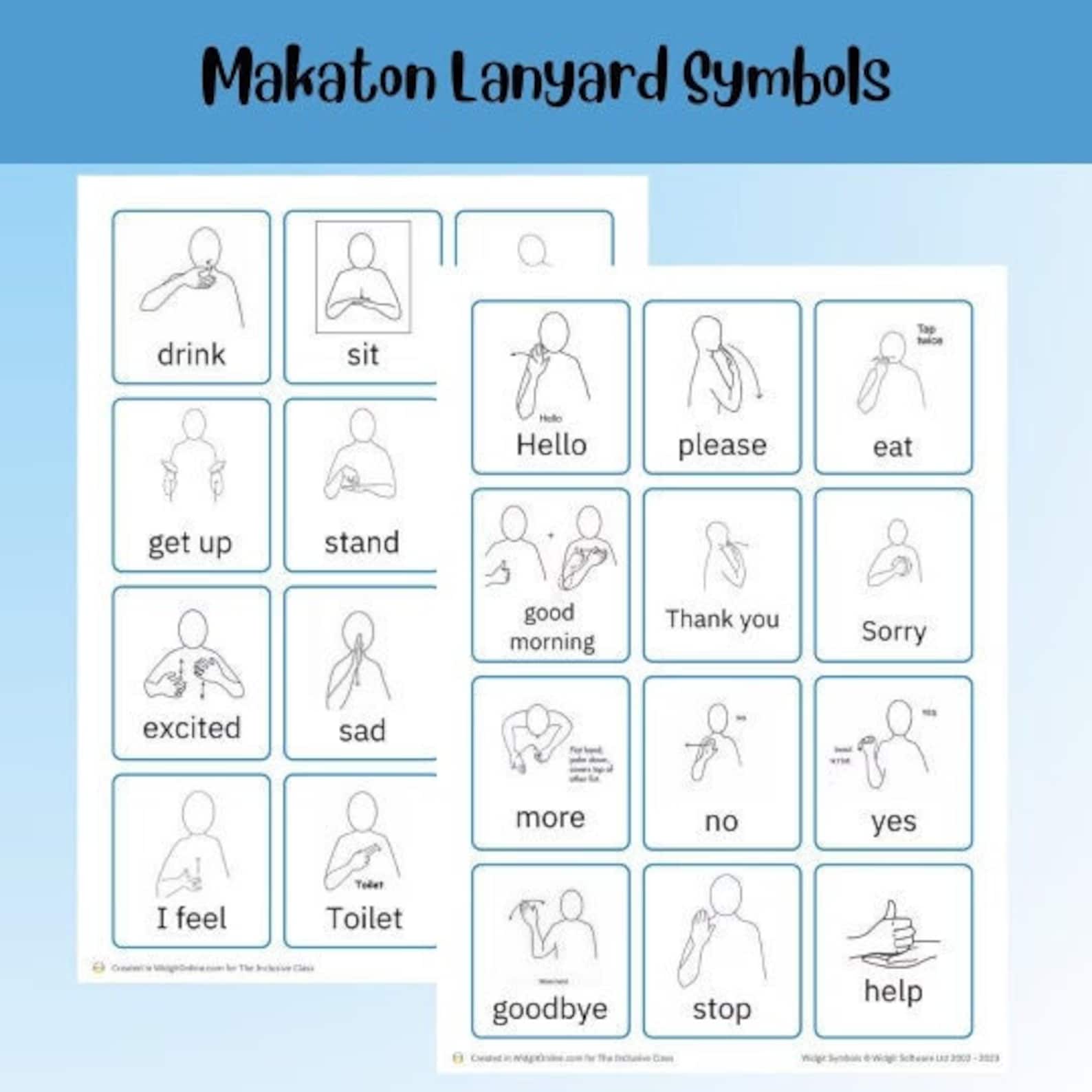 Makaton Communication Lanyard Symbols, Emotions Visuals, Basic ...
