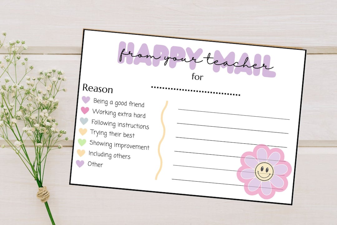 Happy Mail From Your Teacher, Teacher Mail, Positive Behaviour Letter ...