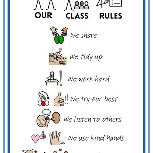 Classroom Rules Visual Poster, Special Education Prints, Inclusive ...