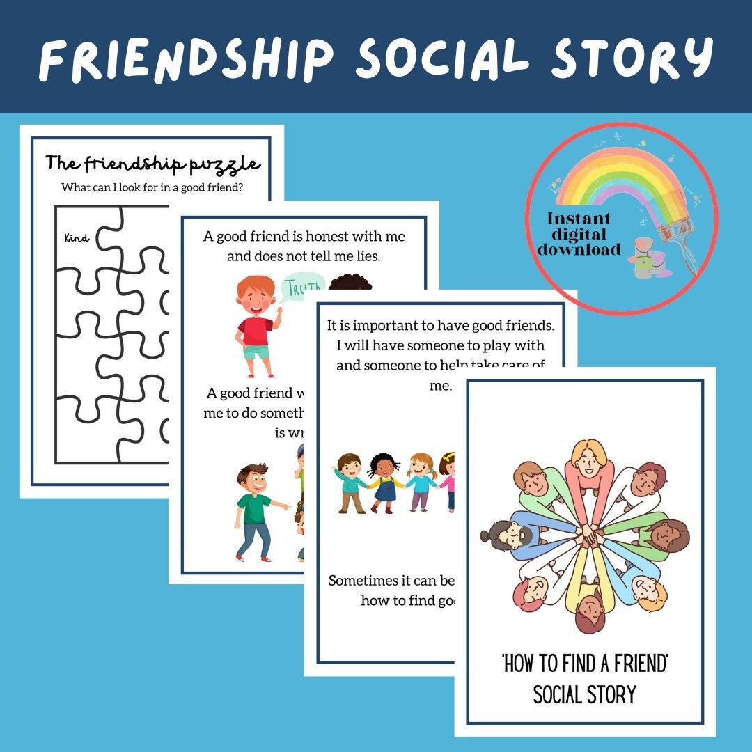 Find a Friend Social Story, Friendship Social Story, Understanding ...