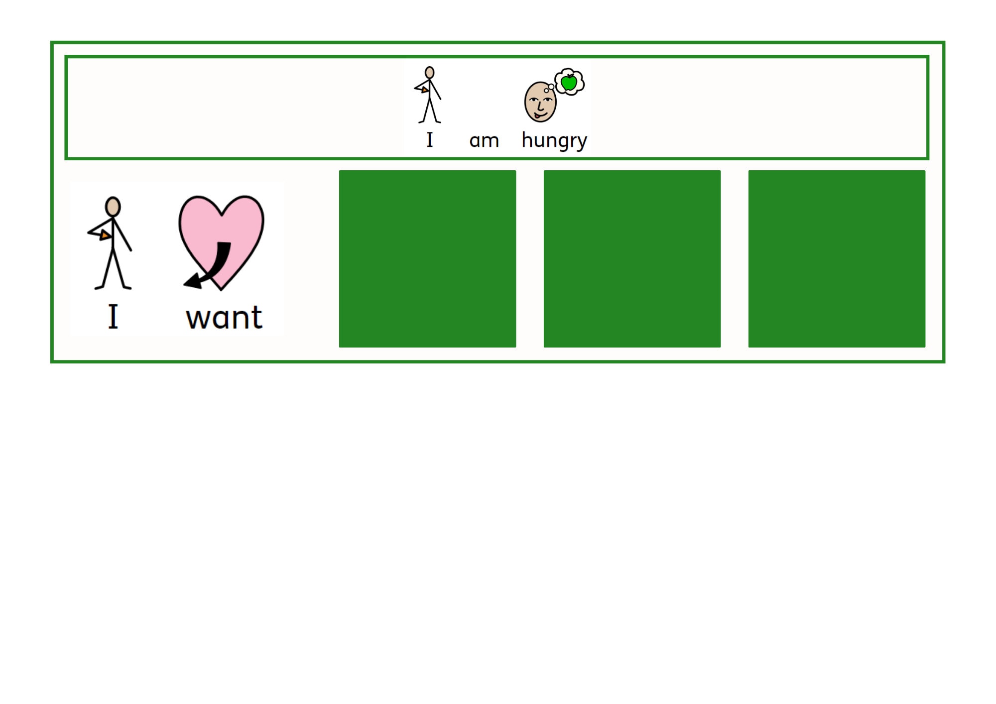 I Am Hungry Communication Board Sentence Aid, Non Verbal Visual Aids ...