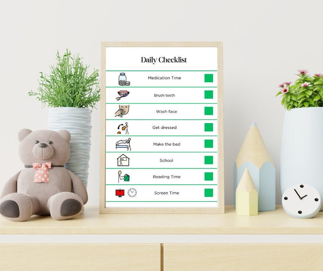 Daily Routine Visual Checklist, Morning Routine for Children, School ...