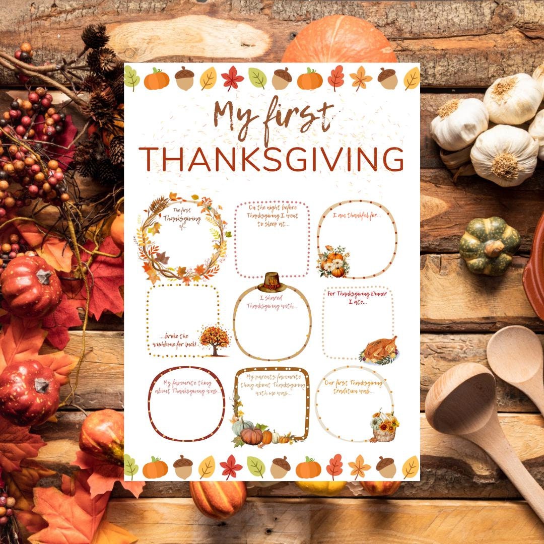 Baby's First Thanksgiving Keepsake Print, My First Thanksgiving, Baby ...