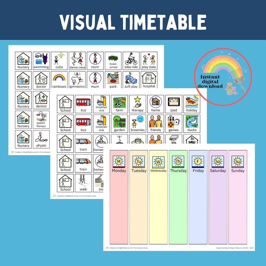 Visual Timetable, Daily Routine Now and Next Board, Non Verbal Visual ...