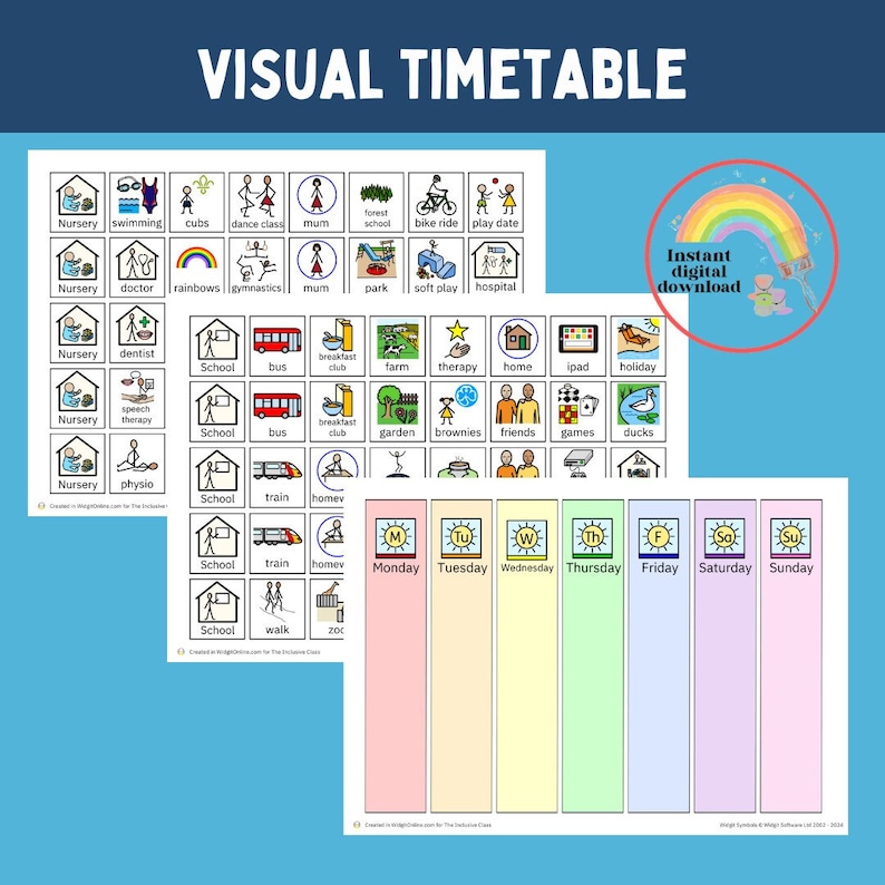 Visual Timetable, Daily Routine Now and Next Board, Non Verbal Visual ...