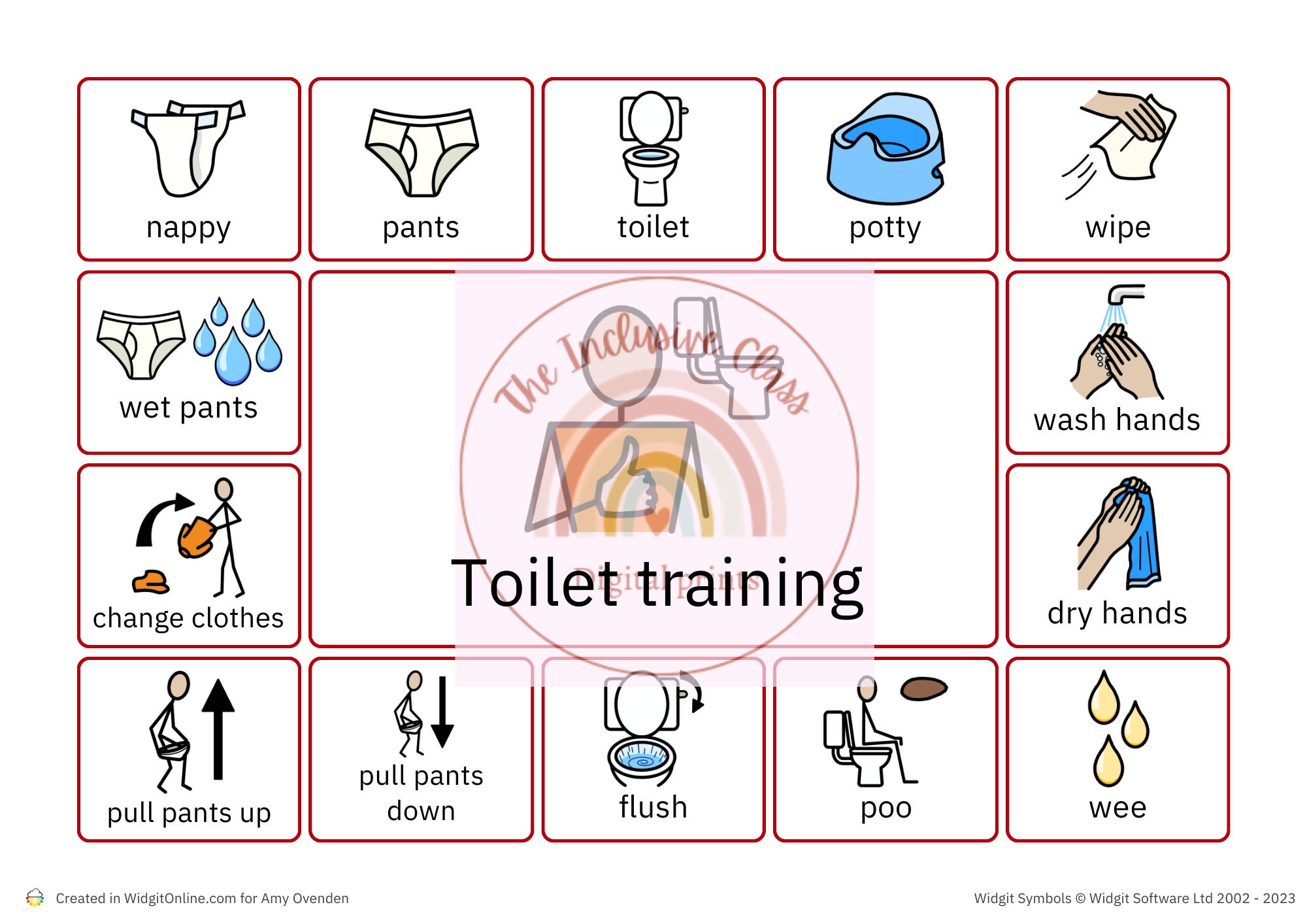 Toilet Training Communication Board, Non Verbal Visual Aids ...