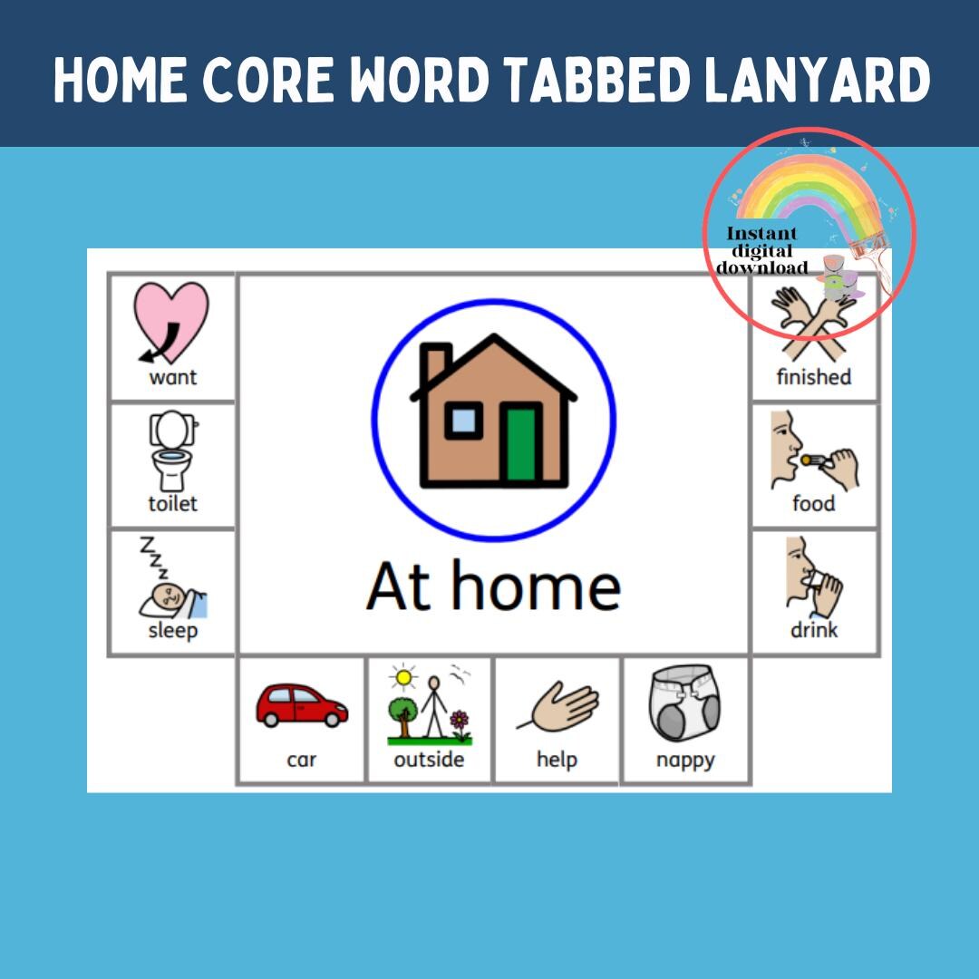 Core Word Communication Lanyard, Visual Aid, Non Verbal Communication ...