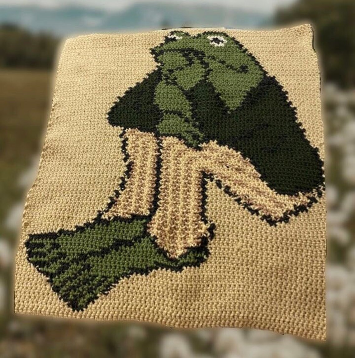 A Thinking Frog Tapestry Pattern - Etsy
