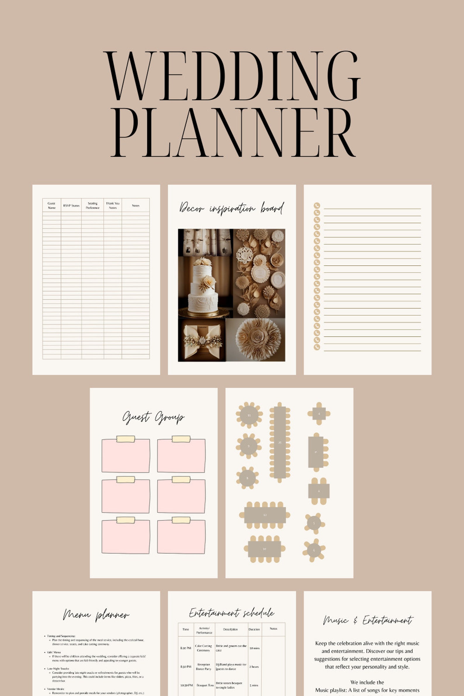 Wedding Planner Printable Wedding Planner Wedding Plan Bundle Wedding ...
