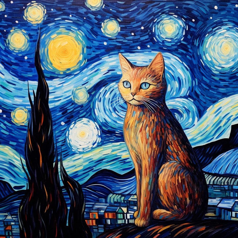 Starry Cats Digital Clip Art 19 Png's - Etsy