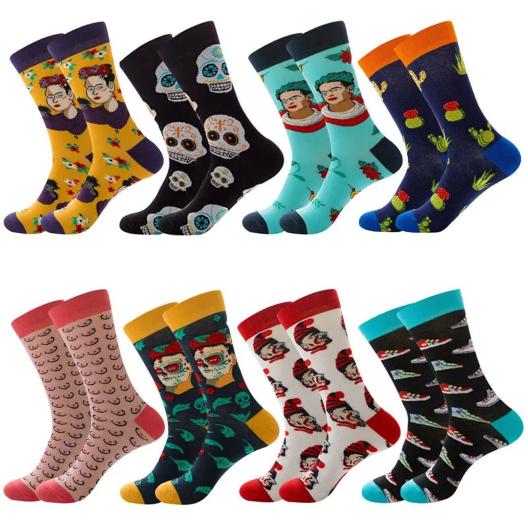 Men's and Women's Cartoon Socks Happy Unisex Crew Cotton Socks - Etsy