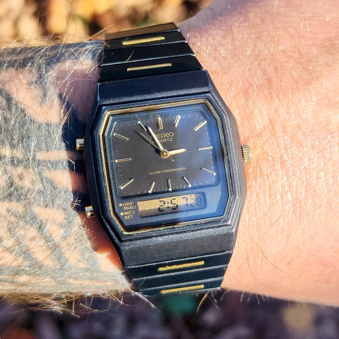 Reloj SEIKO analógico-digital vintage H601-5260 Cronógrafo con alarma ...