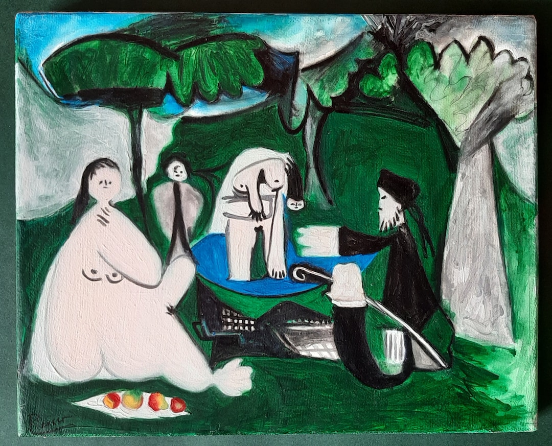Hand Painted Reproduction."after Manet's "luncheon on Grass", 1960-1961 ...