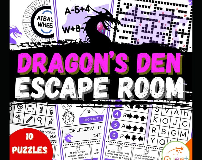 Dragons Lair Escape Room for Kids, Dragon Quest Activities for Children ...