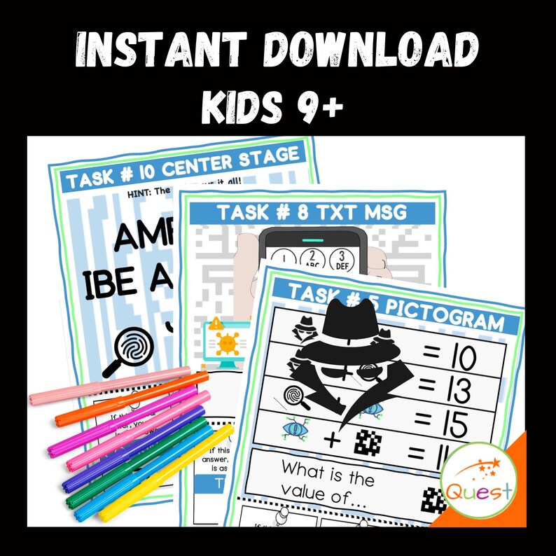 Spy Breakout Escape Room, Printable Party Game for Kids, Secret Codes ...