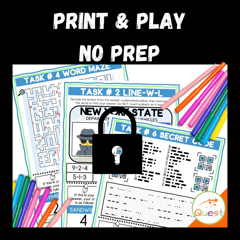 Spy Breakout Escape Room, Printable Party Game for Kids, Secret Codes ...