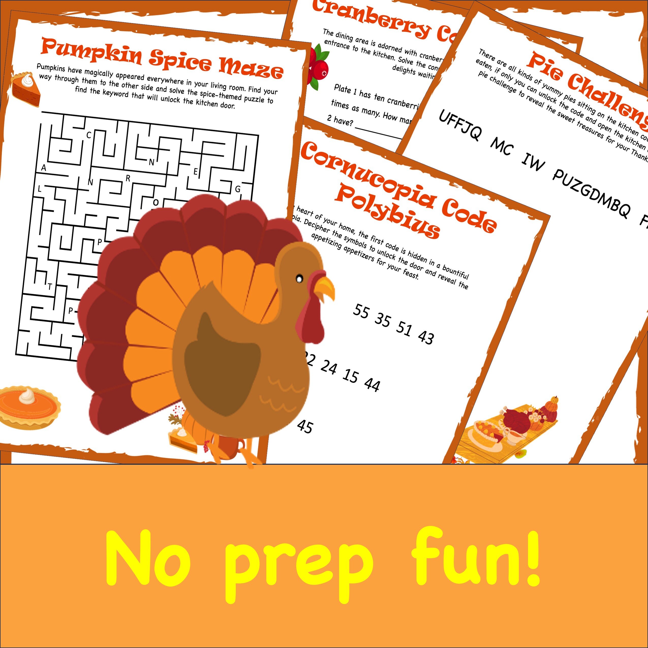 Escape Room Game for Kids Kids Thanksgiving Escape Room Game Kids ...